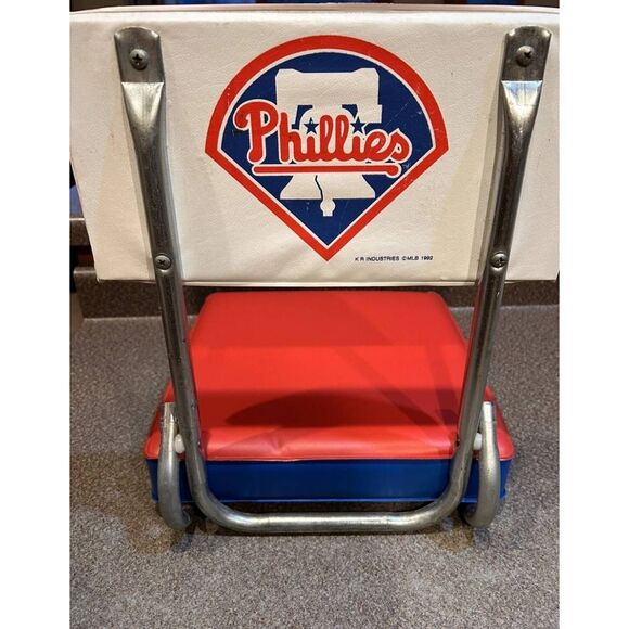 Phillies | Other | Phillies Vintage Fold Down Stadium Chair Red Blue ...